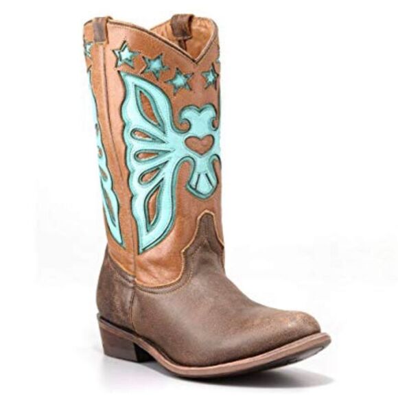 Ash | Shoes | Ash Jango Butterfly Cowboy Boot Dark Brownceladon | Poshmark
